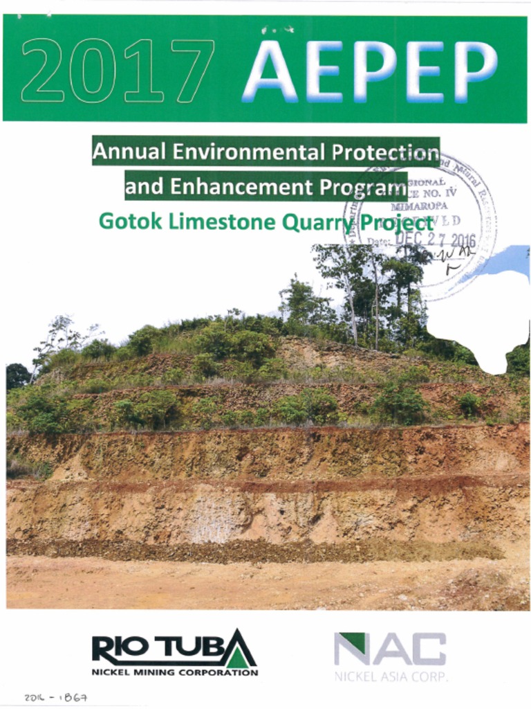 AEPEP Rio Tuba Nickel Mining Corporation (Gotok Limesstone Quarry ...