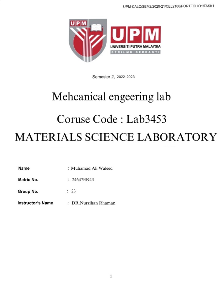 Tajuk 1 SKMM2921 Metalografi by Nhayati | PDF