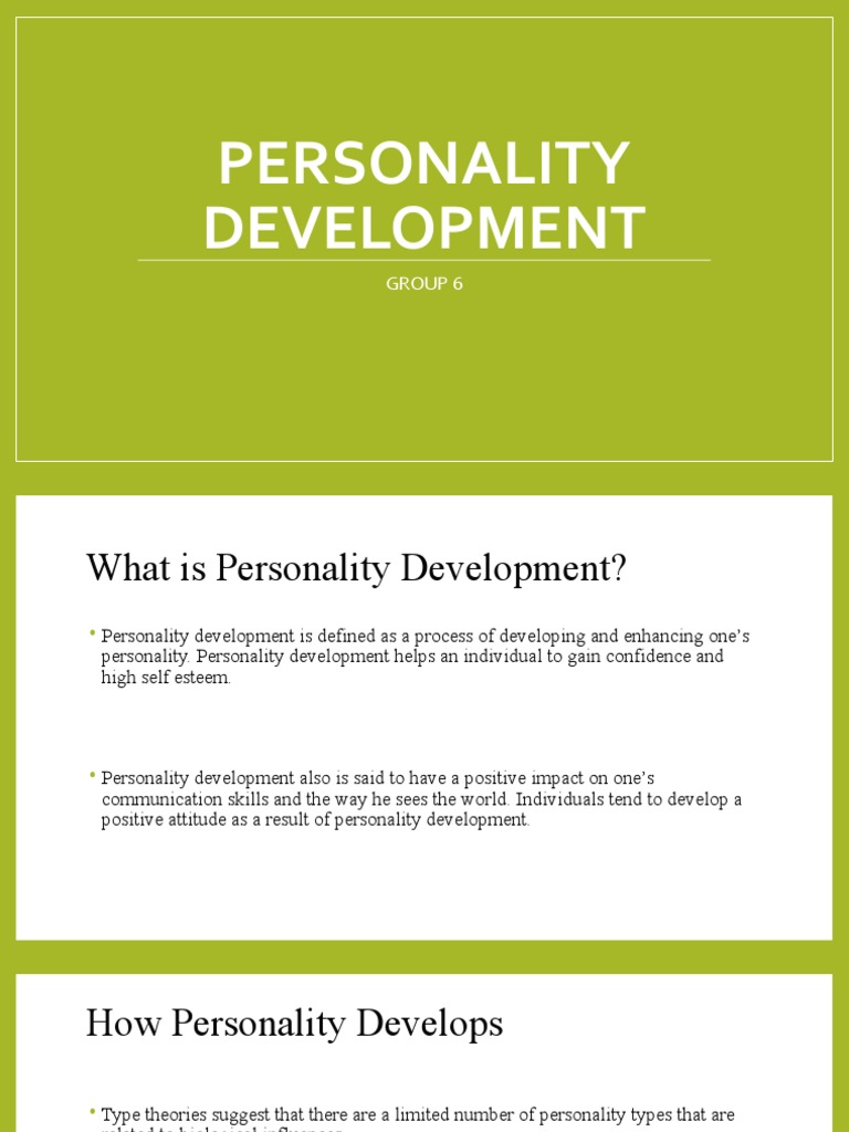 Personality Development | PDF | Behavior | Self Esteem