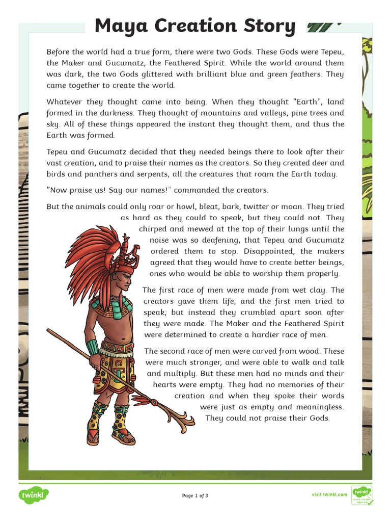 (504554) t2 H 4252 Maya Civilization Creation Story Comprehension ...