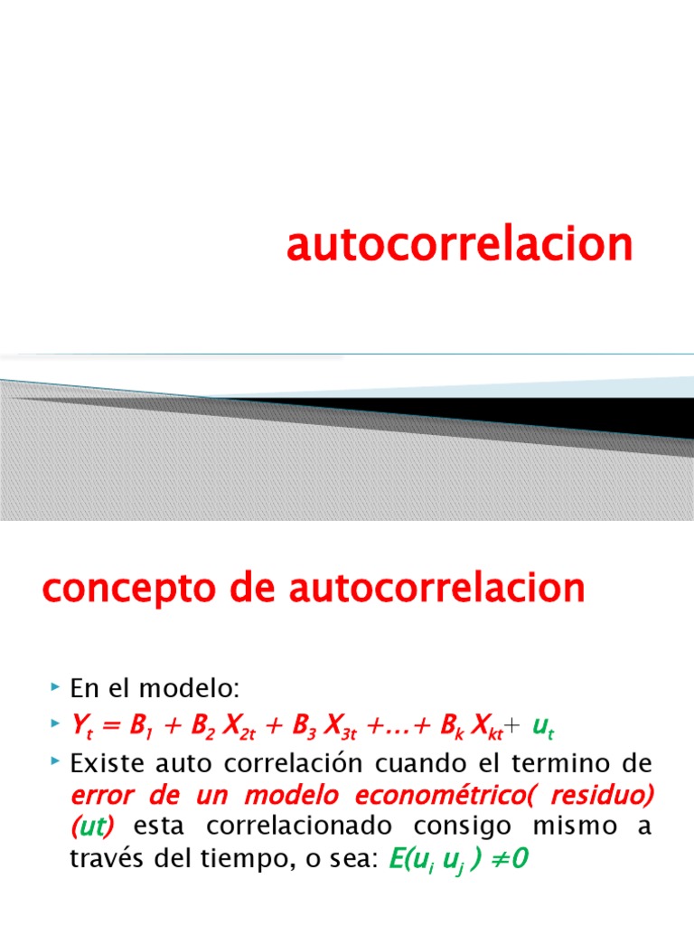 Autocorrelacion | PDF | Econometría | Estadísticas
