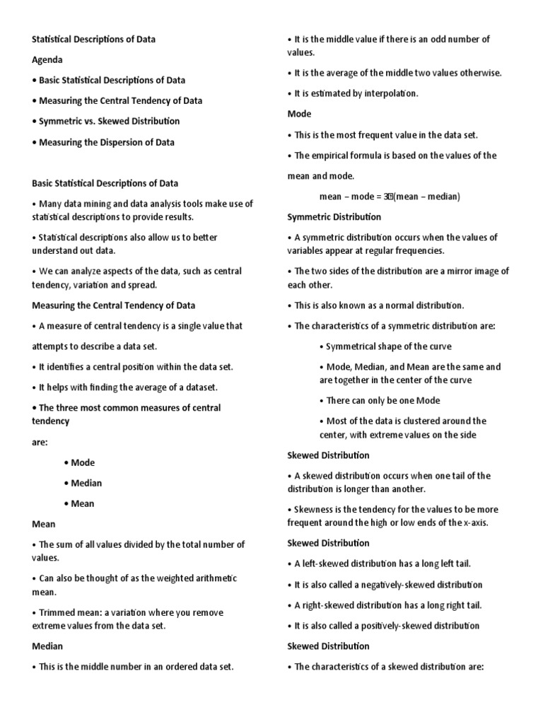 Reviewer Download Free Pdf Mean Mode Statistics