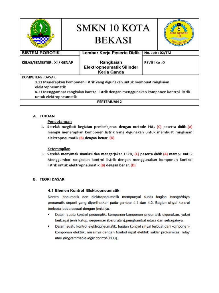 Rangkaian Elektropneumatik untuk SMK | PDF