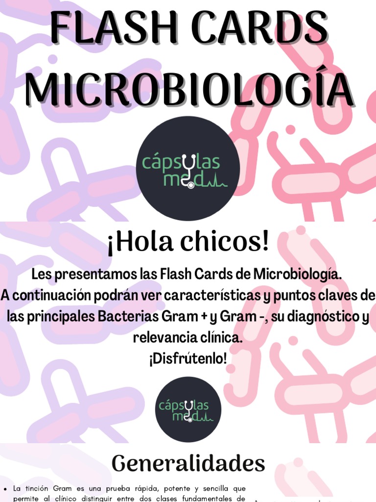 Flashcards - Microbiología | PDF | Estreptococo | Staphylococcus Aureus