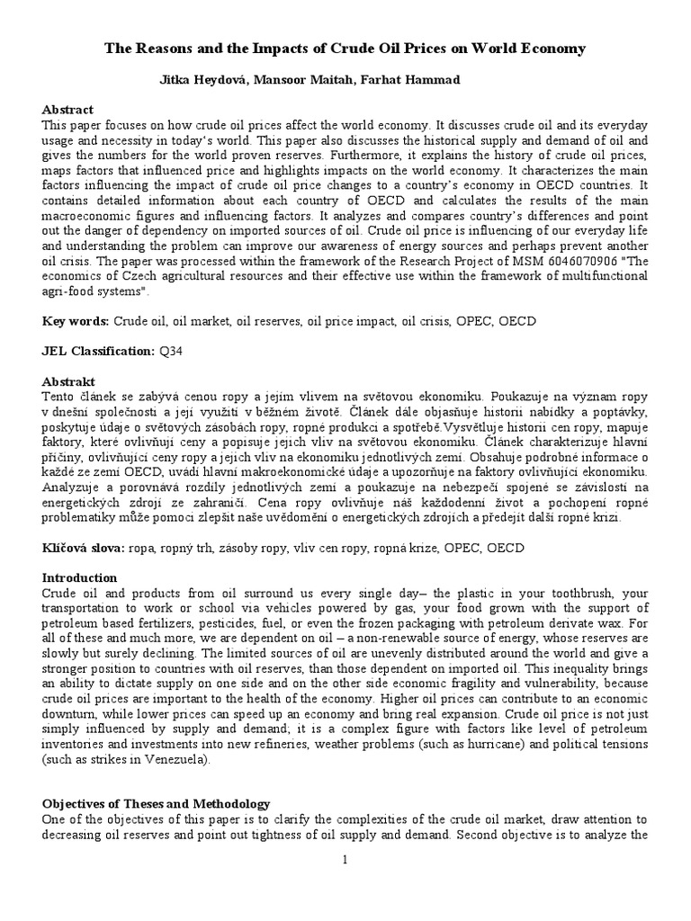 1 Crude Oil Analysis | PDF