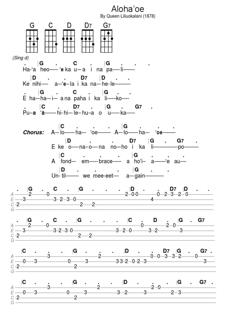 Aloha'oe | PDF | Compositions