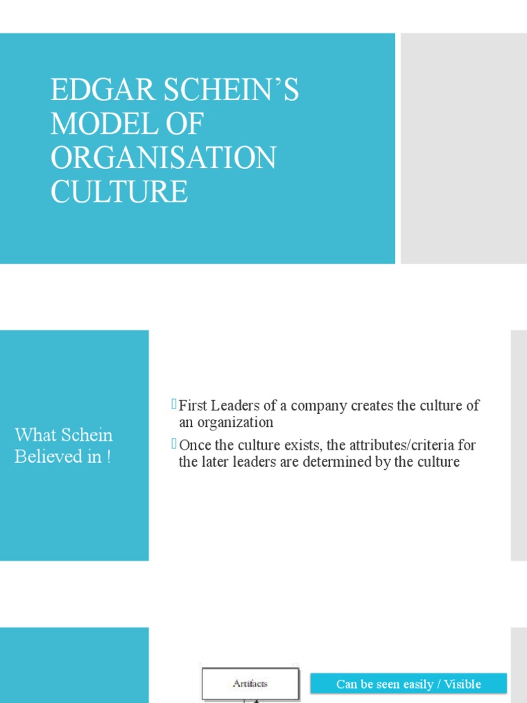 Schein's Model of Organizational Culture | PDF