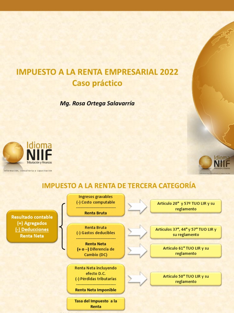 Guía IR 2022: Caso práctico renta de tercera categoría | PDF | Impuesto sobre la renta | normas ...