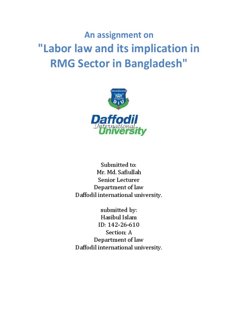 Labour Law in RMG Sector in BD | PDF | Employment | International Labour Organization