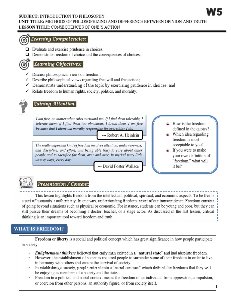 Module 5 Philo | PDF | Liberty | Free Will