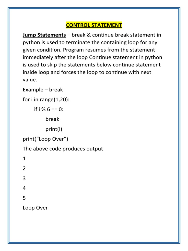 Control Flow In Python Exploring Break Continue Else Clauses And Nested Loops Pdf Control