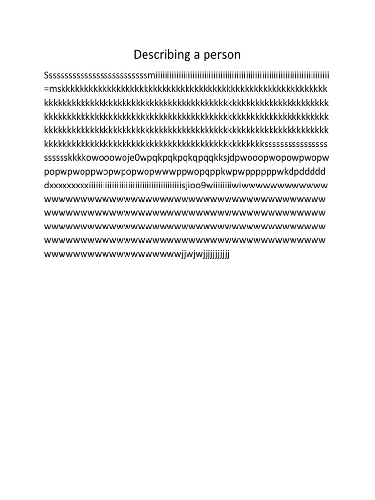 Describing A Person PDF