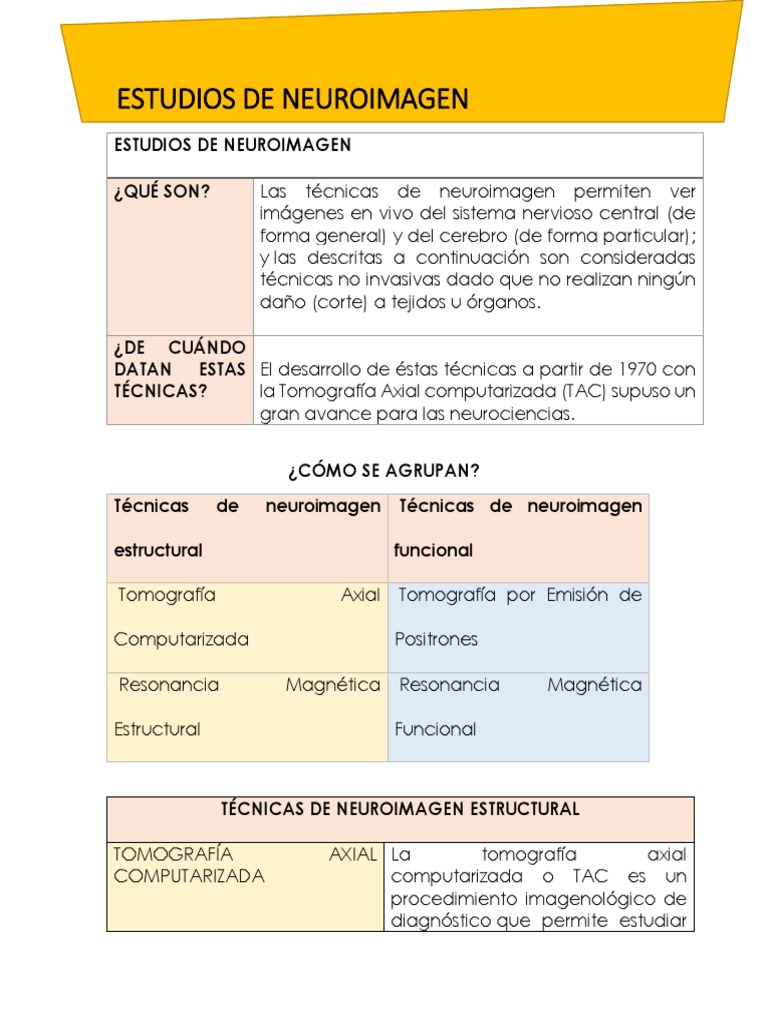 Técnicas de Neuroimagen | PDF | Neuroimagen | Ct Scan