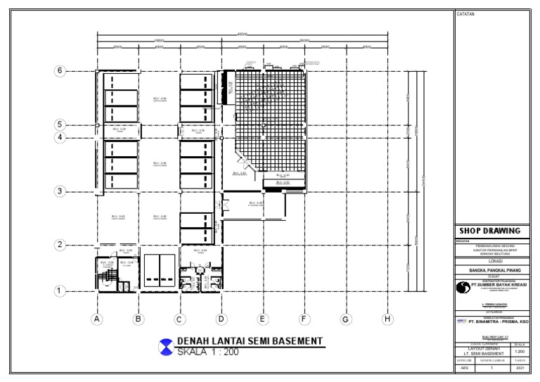 Denah Lantai Semi Basement: SKALA 1: 200 | PDF