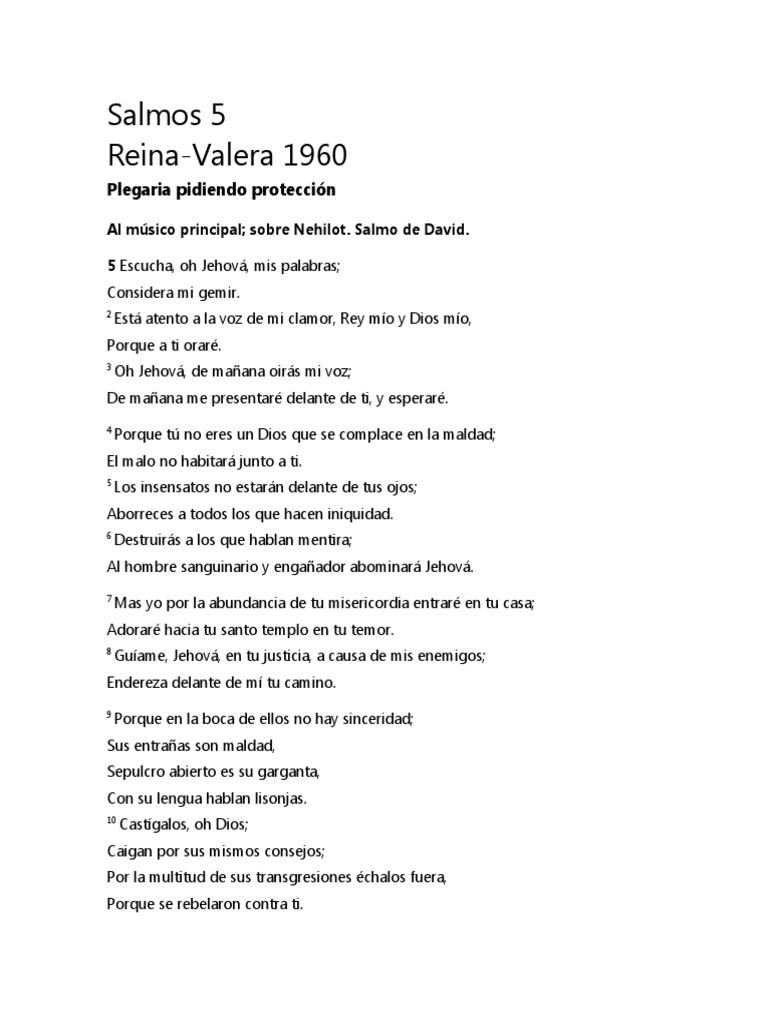 Salmos 5. Reina Valera | PDF
