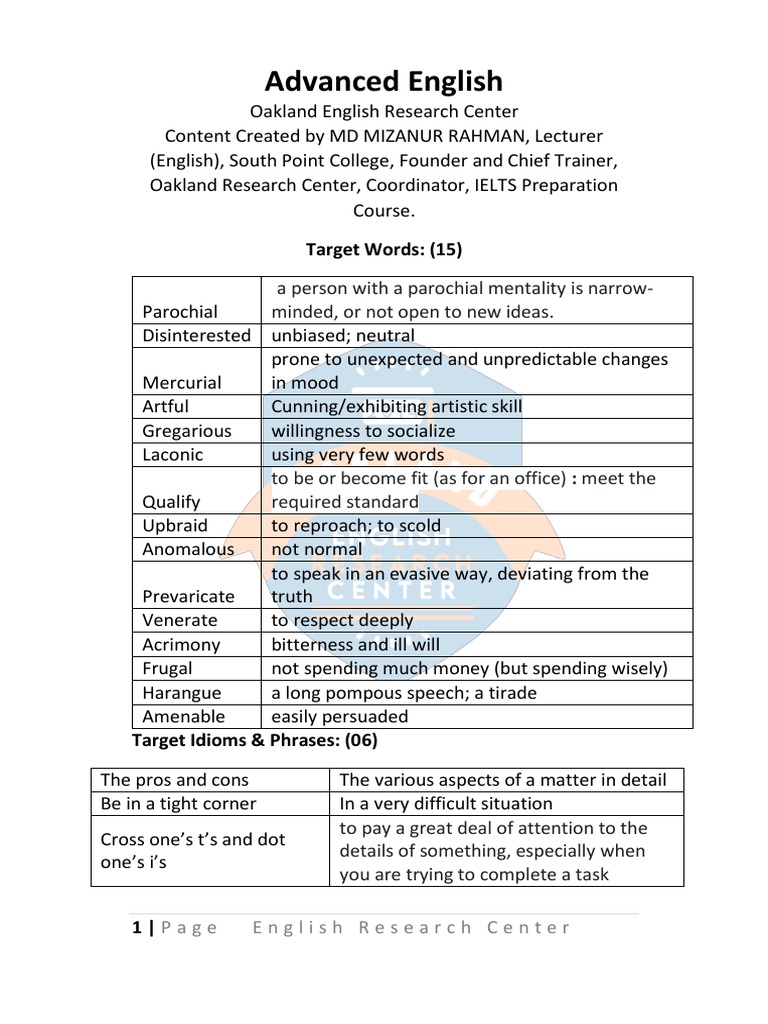 Dialogue Loaded With Target Words and Phrases | PDF