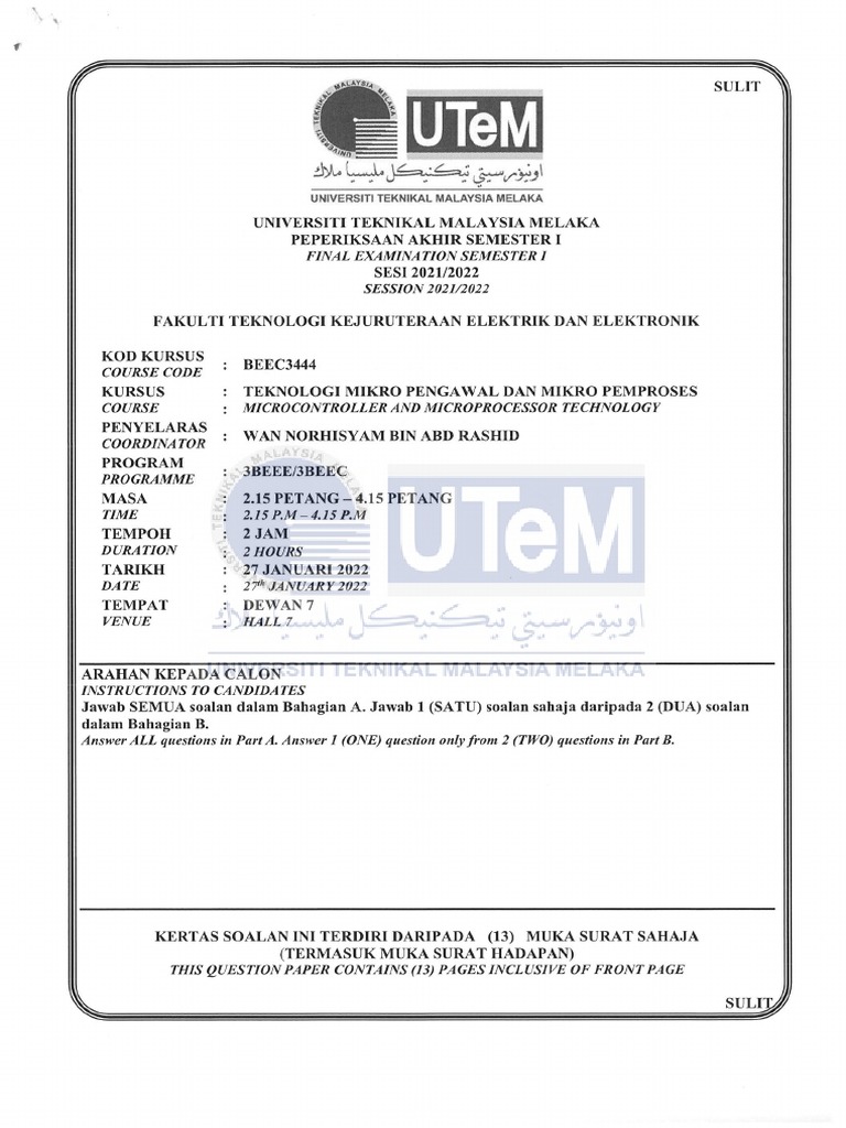 Beec3444012122 Teknologi Mikro Pengawal Dan Mikro Pemproses ...