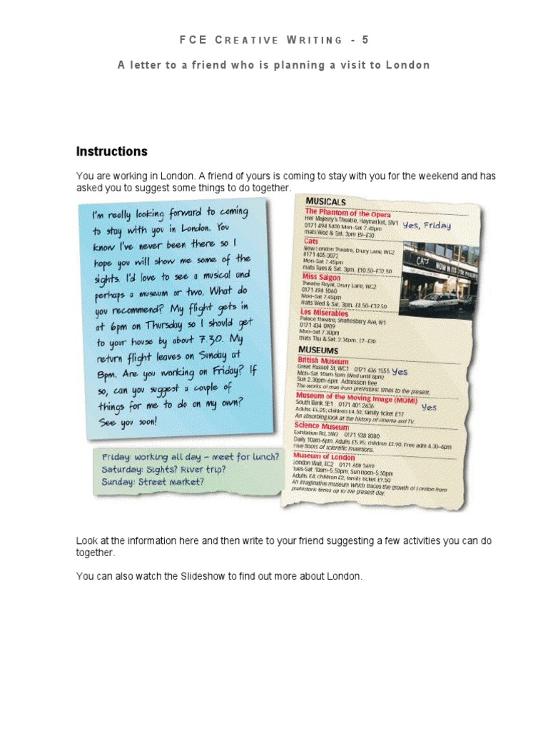 FCE Writing 5 - Letter | PDF