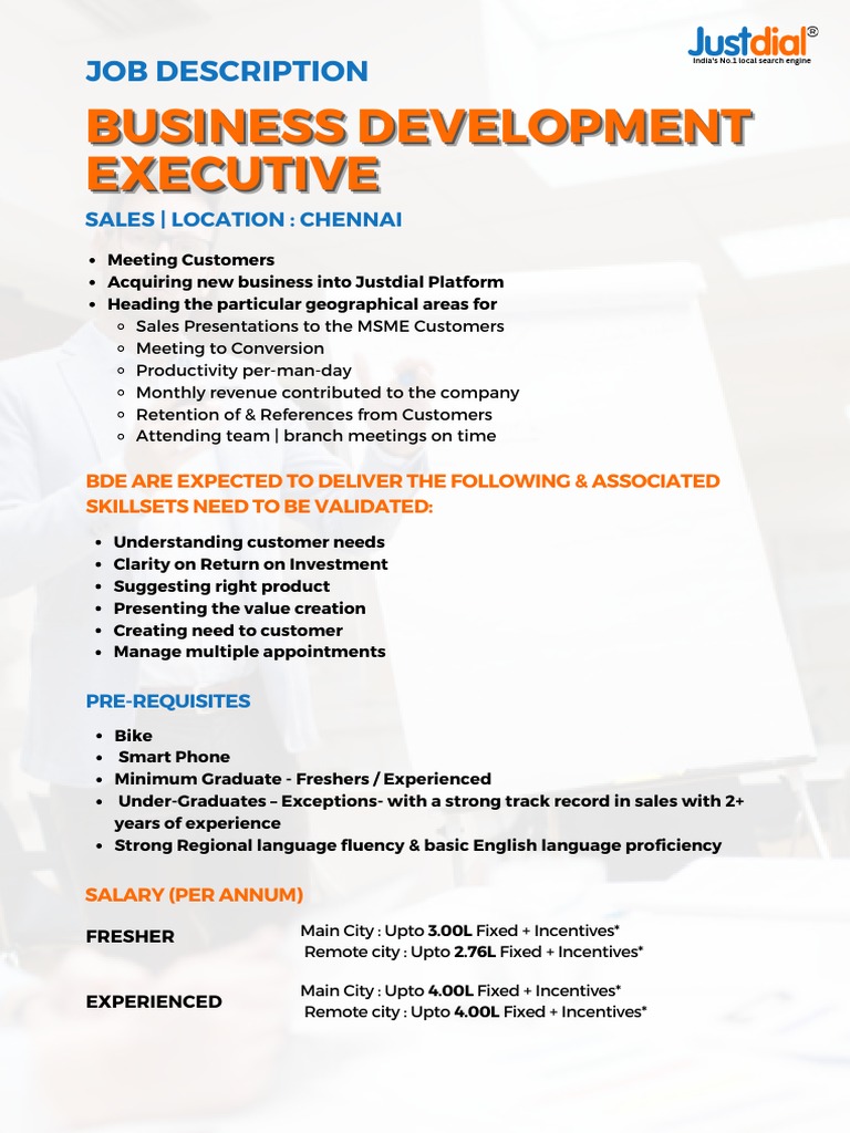 BDE - Job Description | PDF | Business