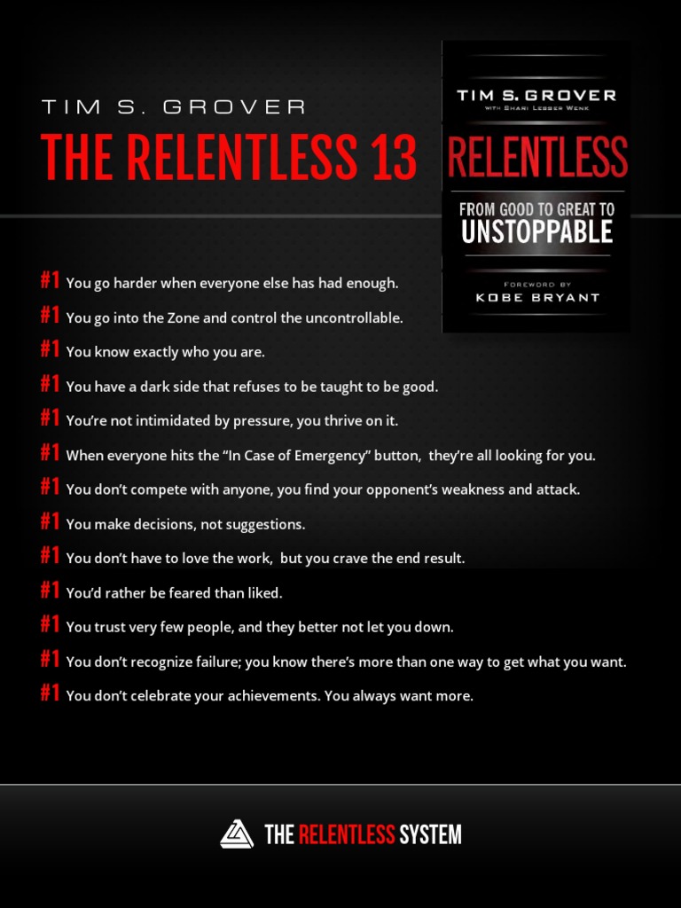 Relentless by Tim Grover Poster | PDF