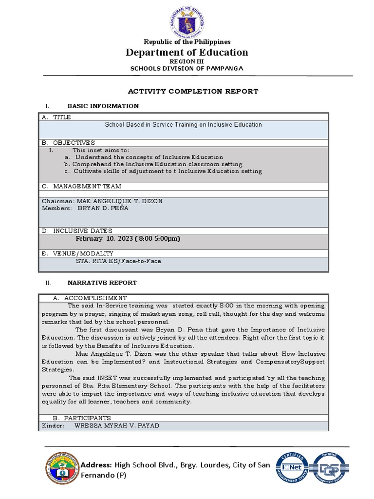 ACR Inclusive Education. | Download Free PDF | Inclusion (Education ...