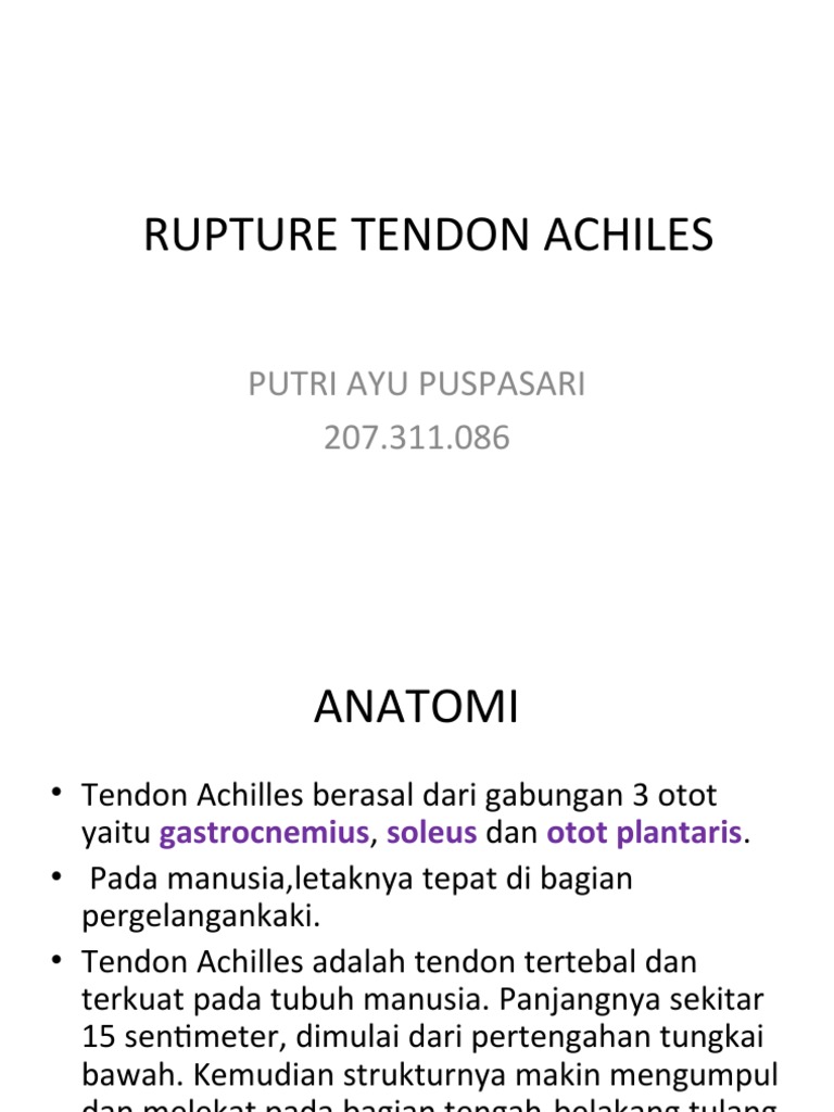 Ruptur Tendon Achilles | PDF | Sains & Matematika | Gaya Hidup