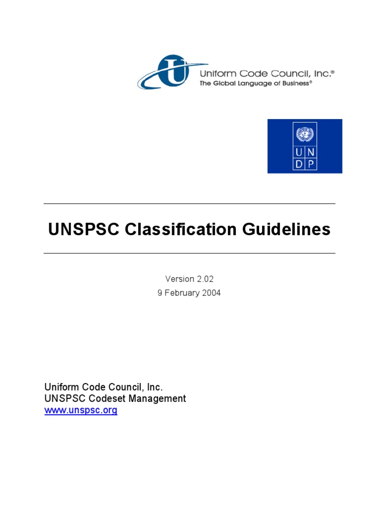 UNSPSC Classification Guidelines-040209-Revised Final | PDF | Commodity ...