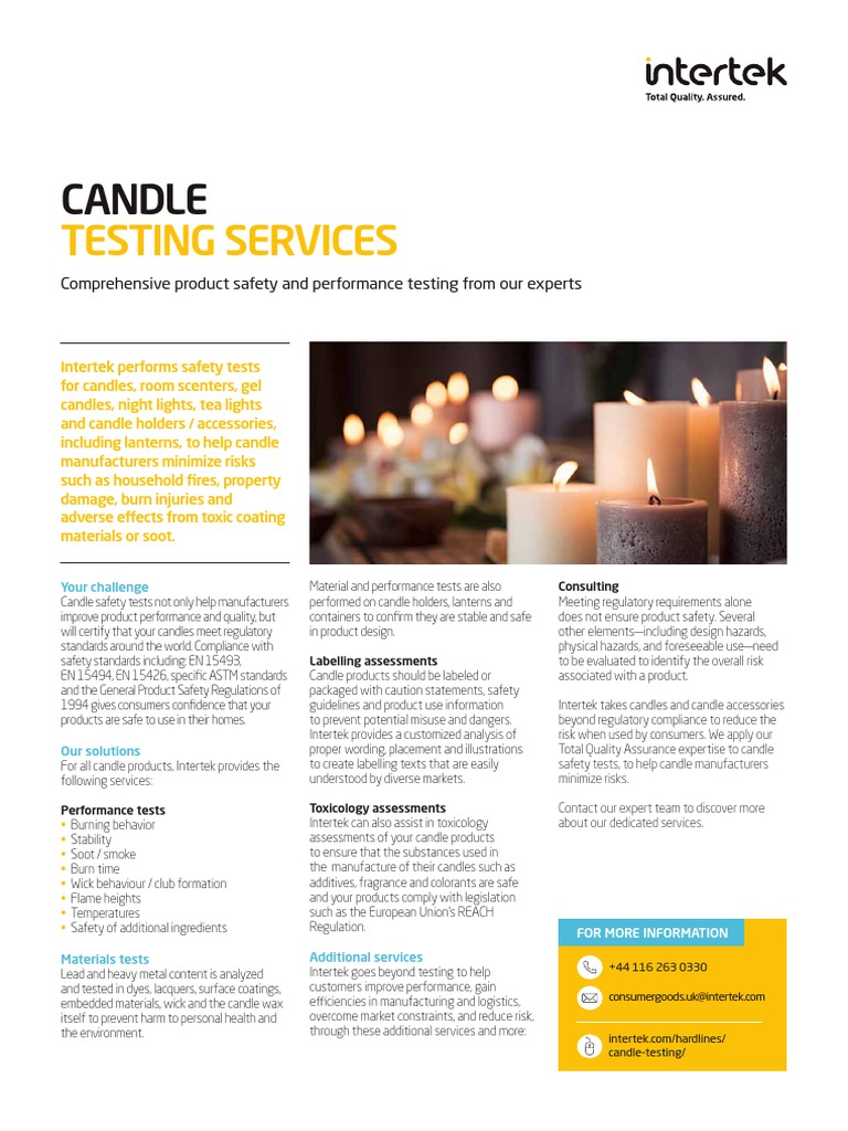 Intertek Candle Testing Fact Sheet 2019 | PDF | Candle | Safety