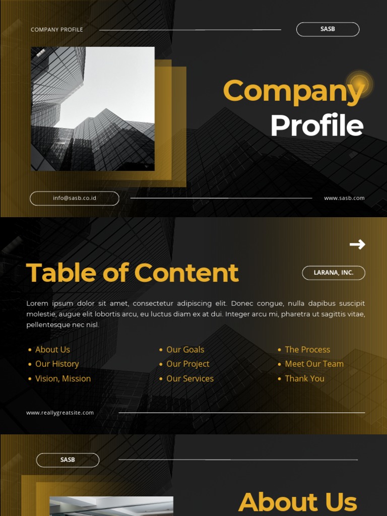 Black Yellow Gradient Modern Company Profile Presentation | PDF ...