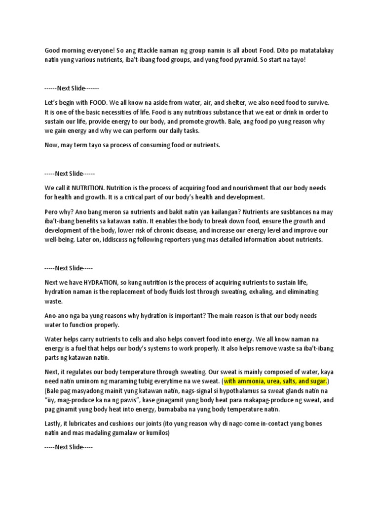 Pathfit Mod 13 Script | PDF | Nutrition | Diet & Nutrition