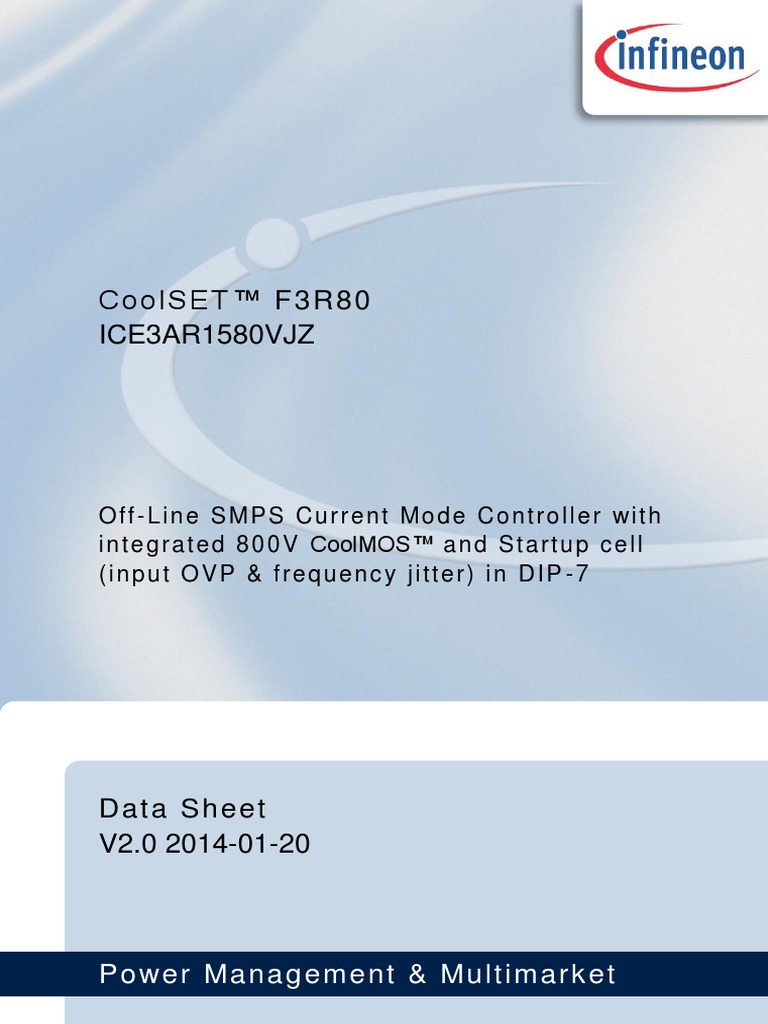 Infineon Ice3ar1580vjz Ds v02 00 en | PDF