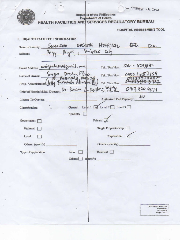 01 DOH-HOS-LTO-ATPI (Part I) With Comments | PDF