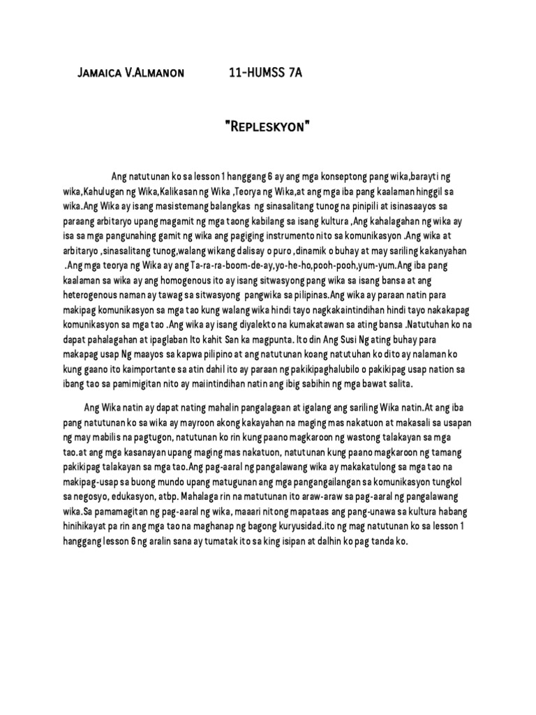 KPWKP Repleksyon | PDF