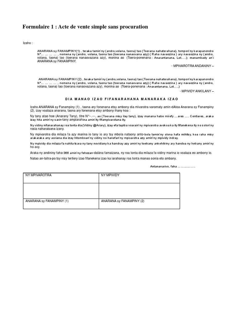 Modèle Acte de Vente - pdf-1 | PDF