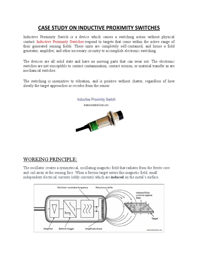 Case Study On Inductive Proximity Switches | PDF | Bipolar Junction Transistor | Switch