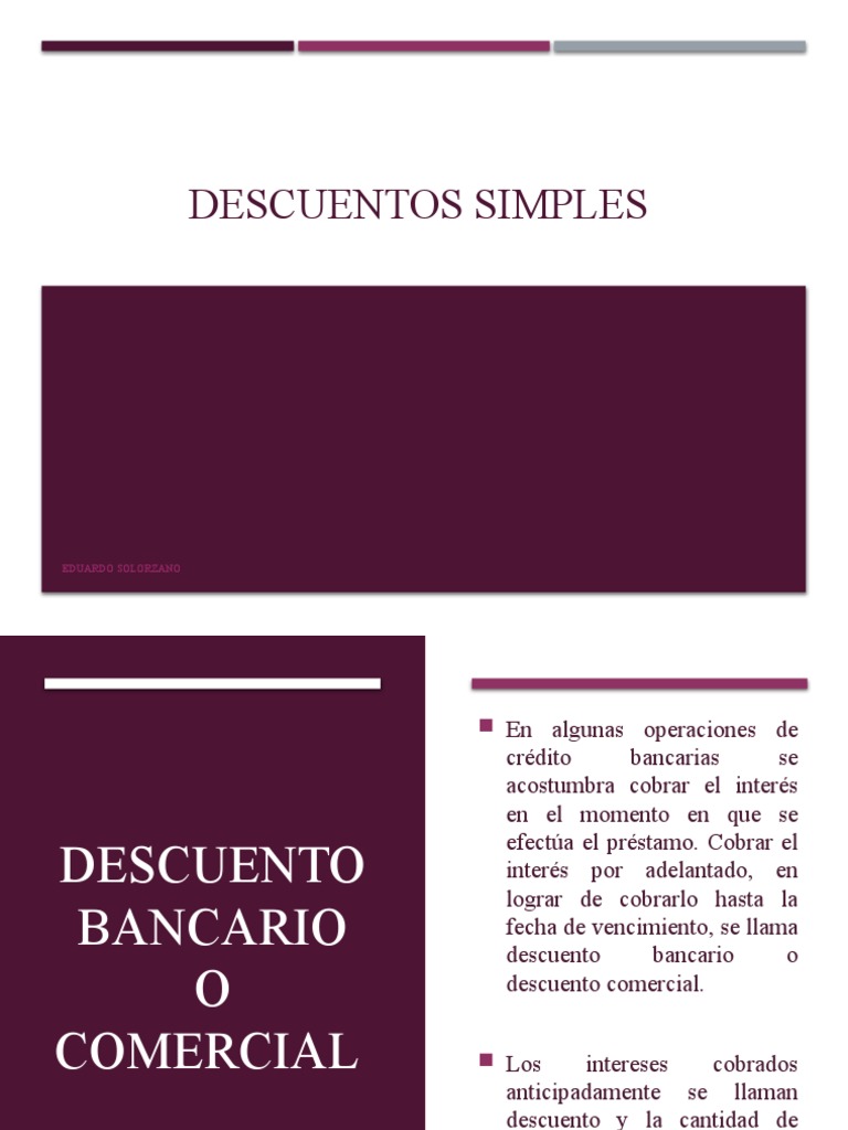 Descuento Bancario | PDF | Interés | Bancos