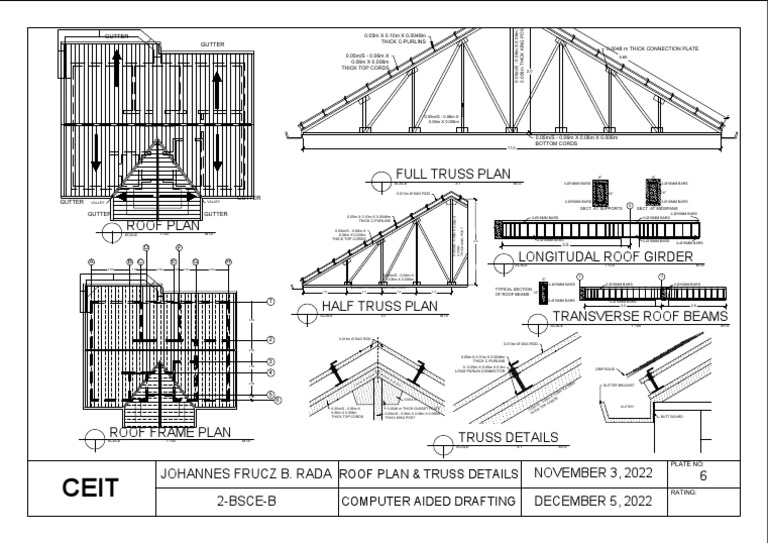Design and reinforcement details of a king post truss roof structure ...