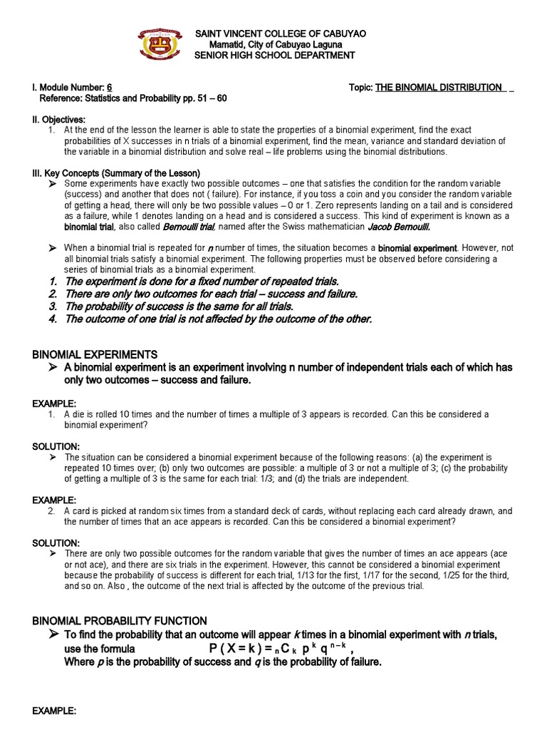 Module 6 (Stat. Prob.) | Download Free PDF | Probability Distribution ...