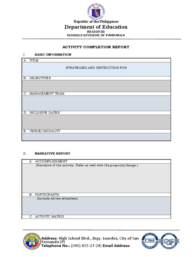 ACR Template | PDF | Career & Growth