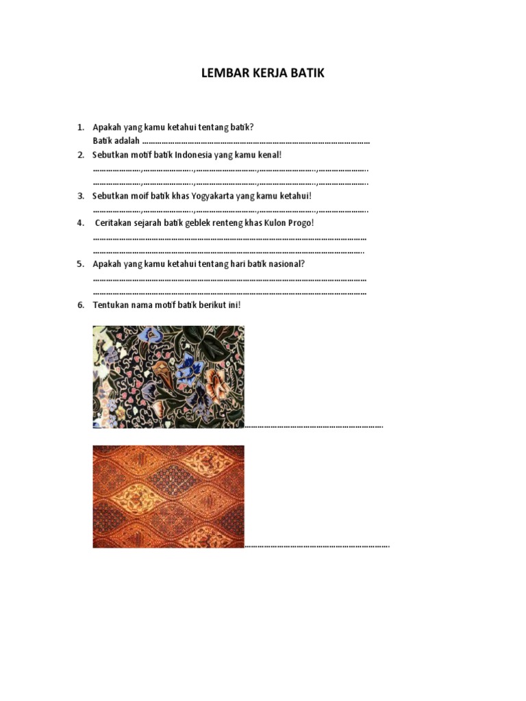 Lembar Kerja Batik | PDF