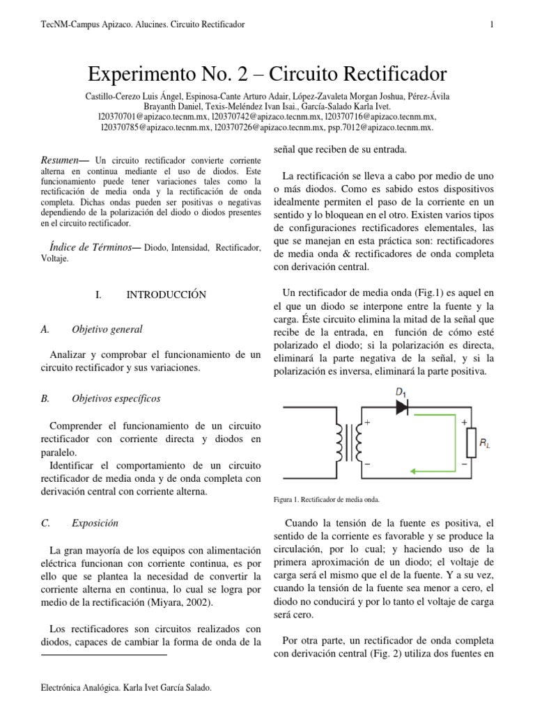 FORMATO IEEE EJEMPLO DE PRACTICA | PDF | Rectificador | Diodo