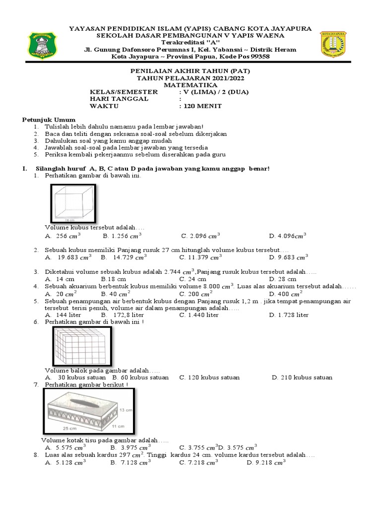 Soal MTK Jadi | PDF | Griya & Taman | Metode & Bahan Ajar