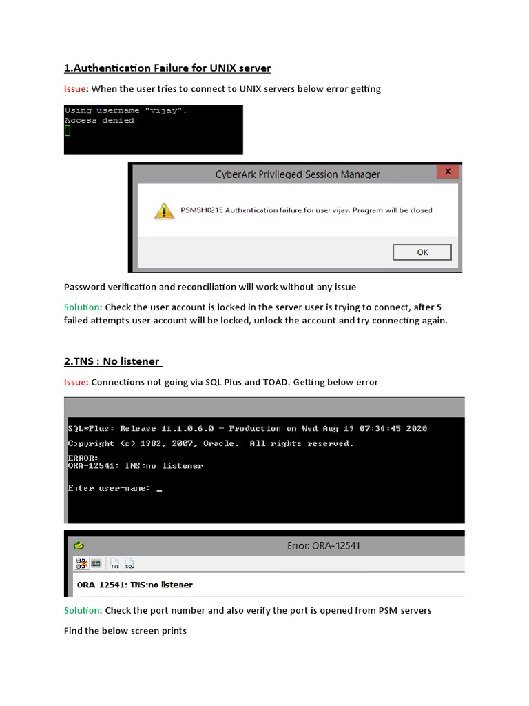 UNIX & Windows Server Error Fixes | PDF | Secure Shell | Login