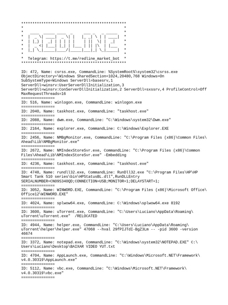 Process List | PDF | Command Line Interface | Ibm Pc Compatibles