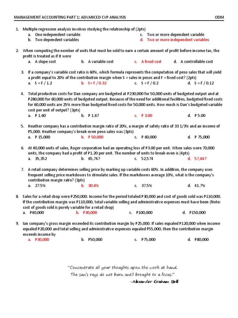 CVP1 | PDF | Business Economics | Marketing