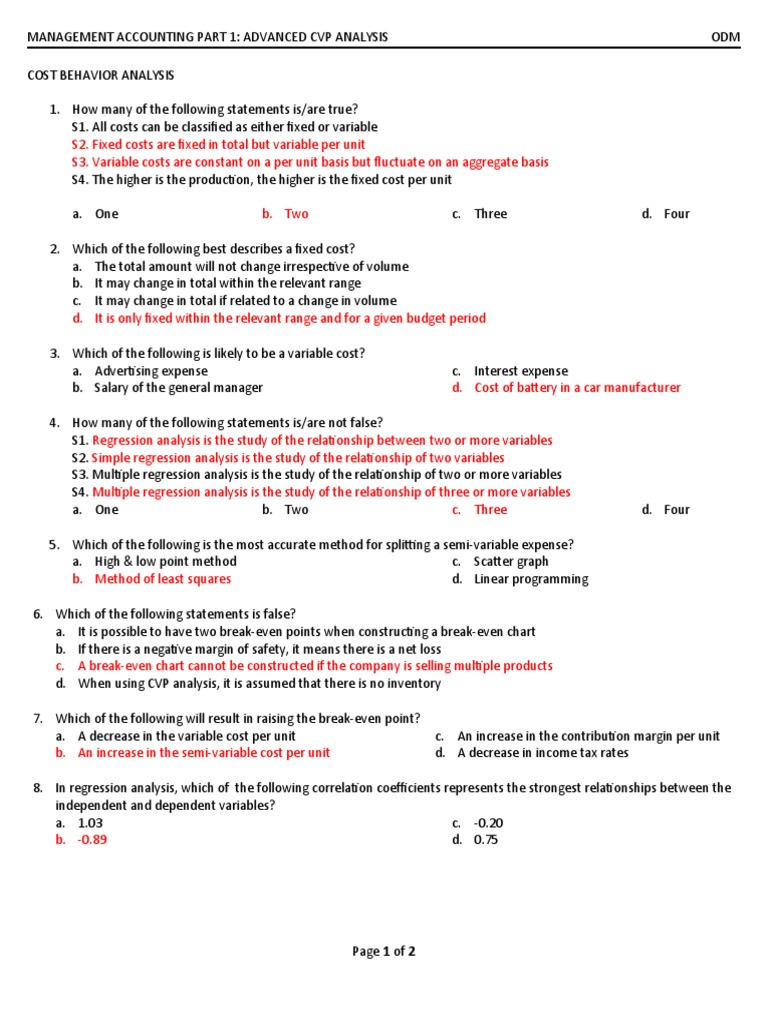 Cvp Download Free Pdf Management Accounting Business
