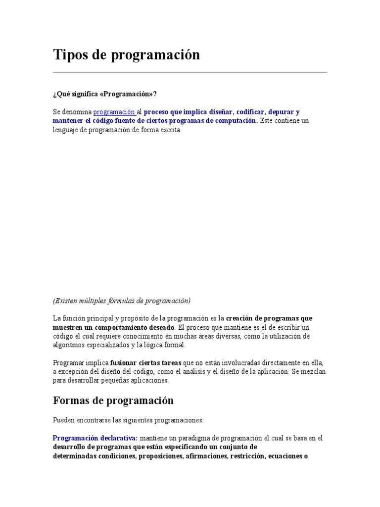 6 Tipos de Programación | PDF | Programación de computadoras ...