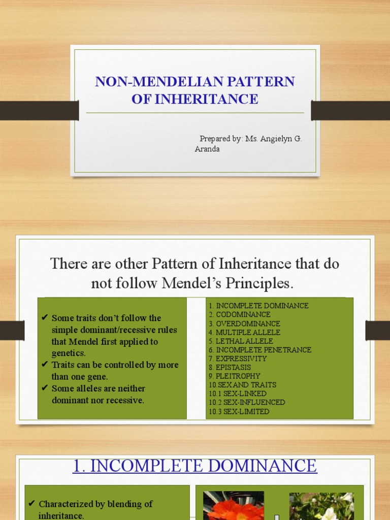 Non Mendelian Genetics or Non Mendelian Pattern of Inheritance | PDF ...