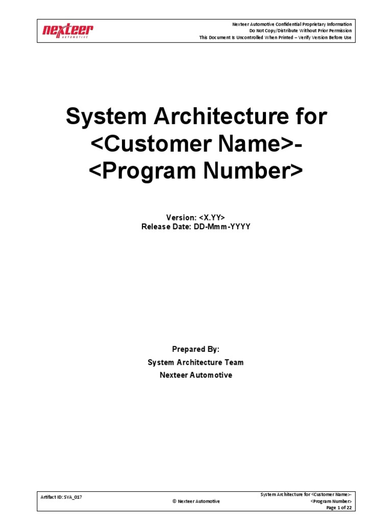 System Architecture Template | PDF | System | Vehicles