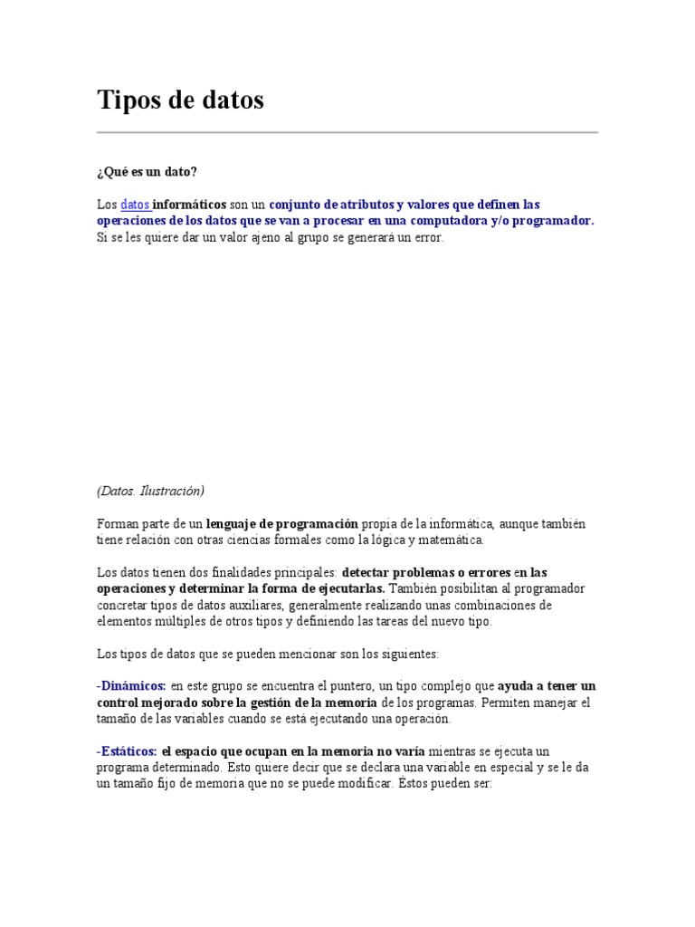 9 Tipos de Datos | PDF | Tipo de datos | Lenguaje de programación